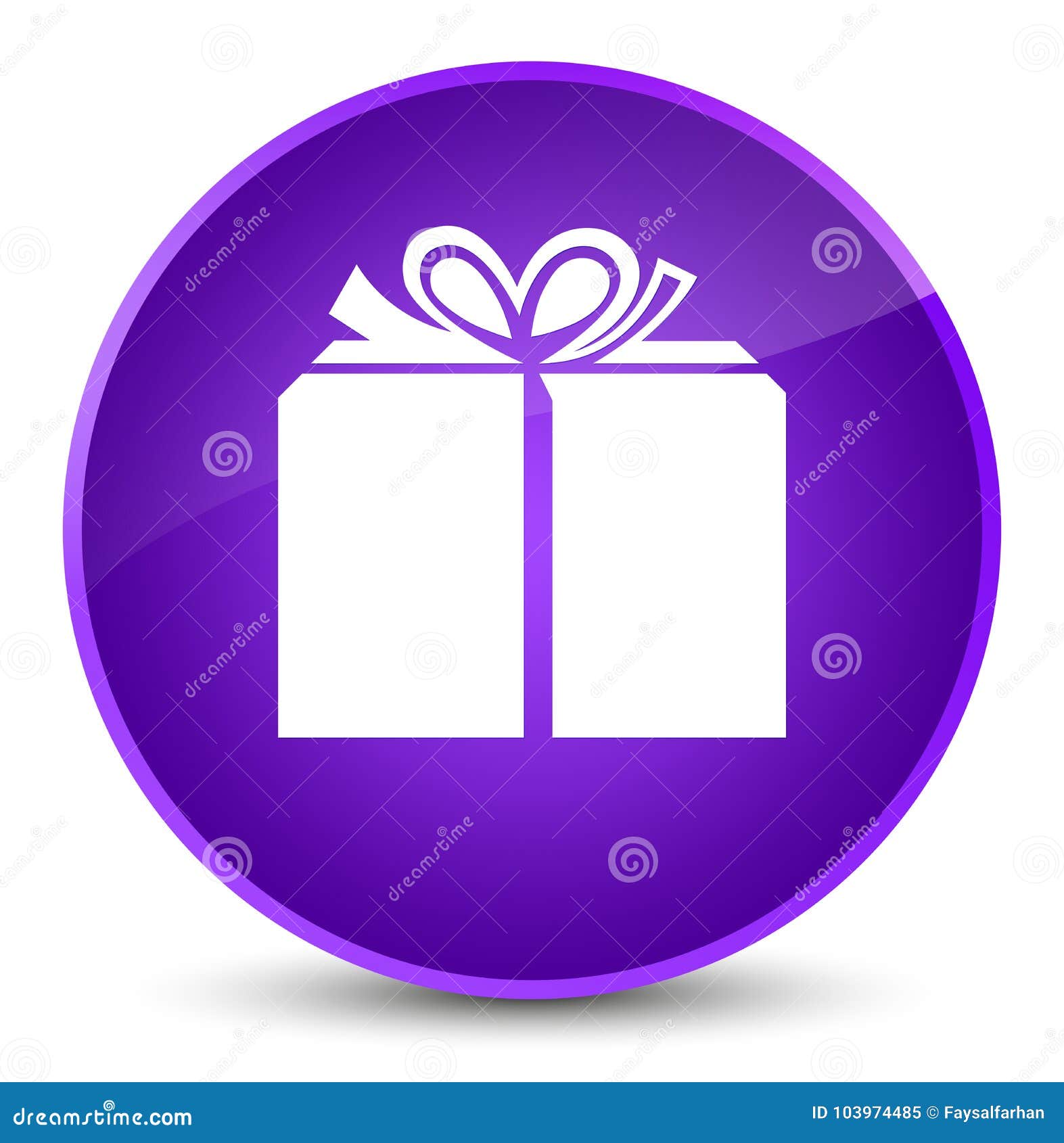 Gift Box Icon Elegant Purple Round Button Stock Illustration ...