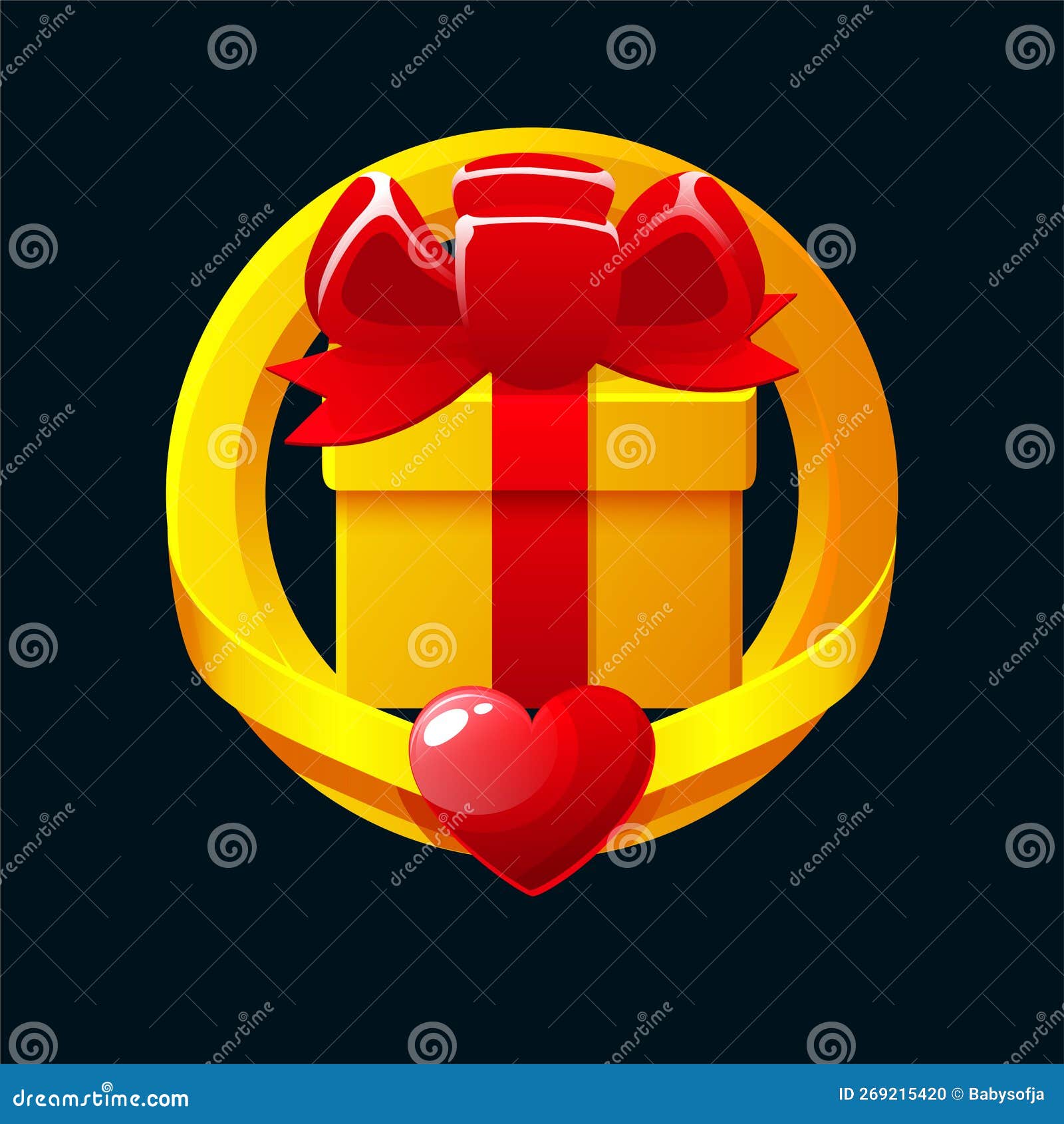 Gift Box Icon for Game UI. Award Vector Icon Stock Vector ...