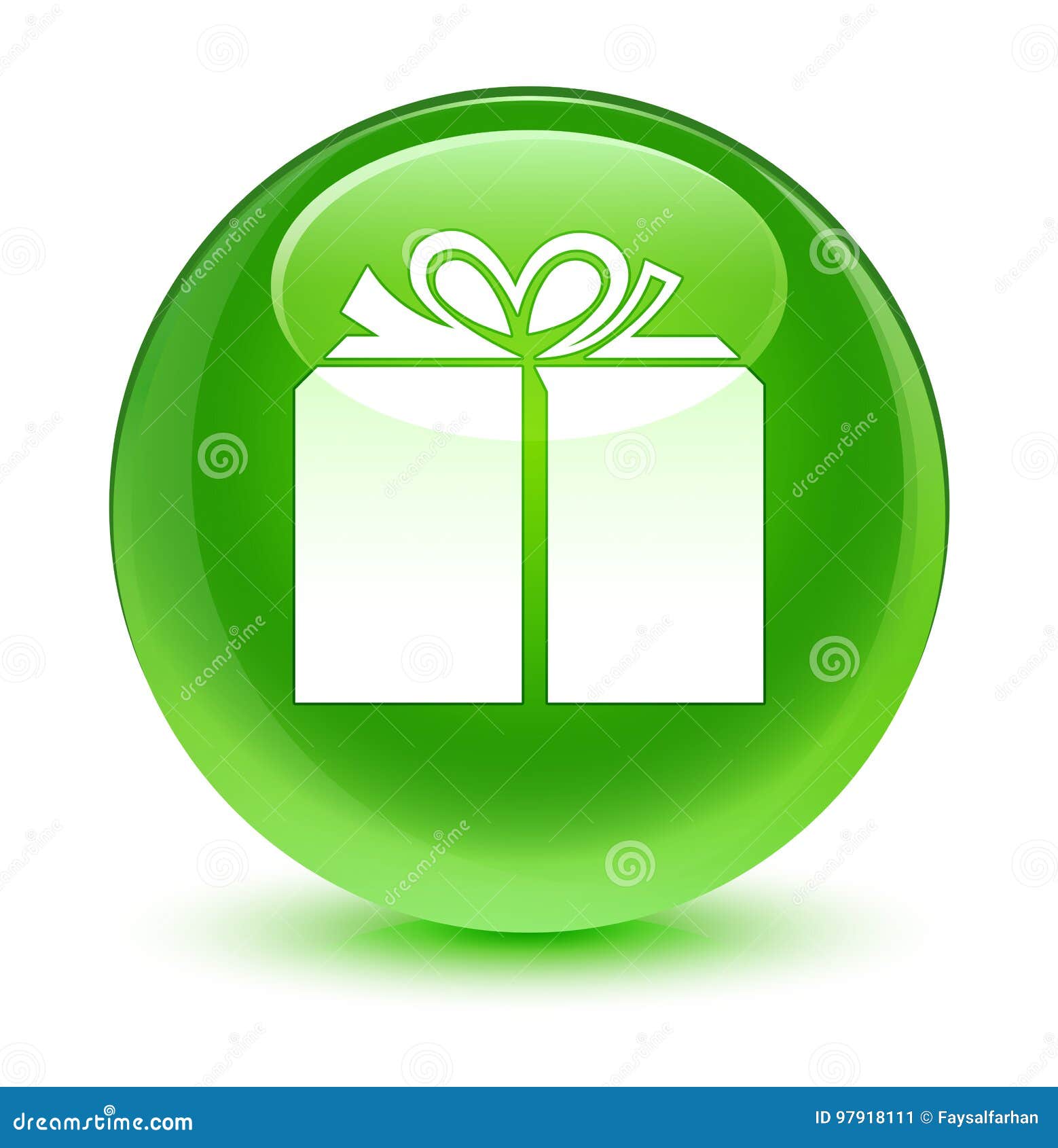 Gift Box Icon Glassy Green Round Button Stock Illustration ...