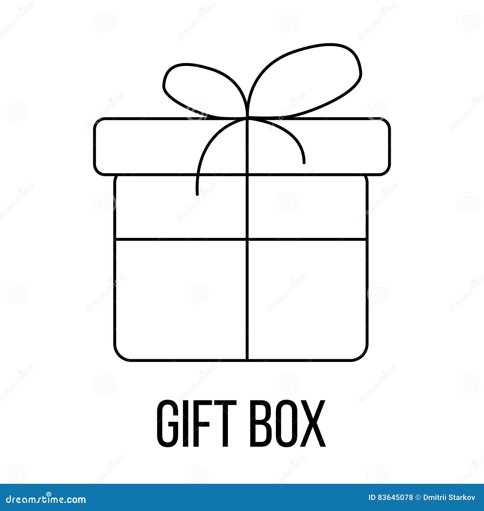 Gift Box Icon or Logo Line Art Style. Stock Vector - Illustration of ...