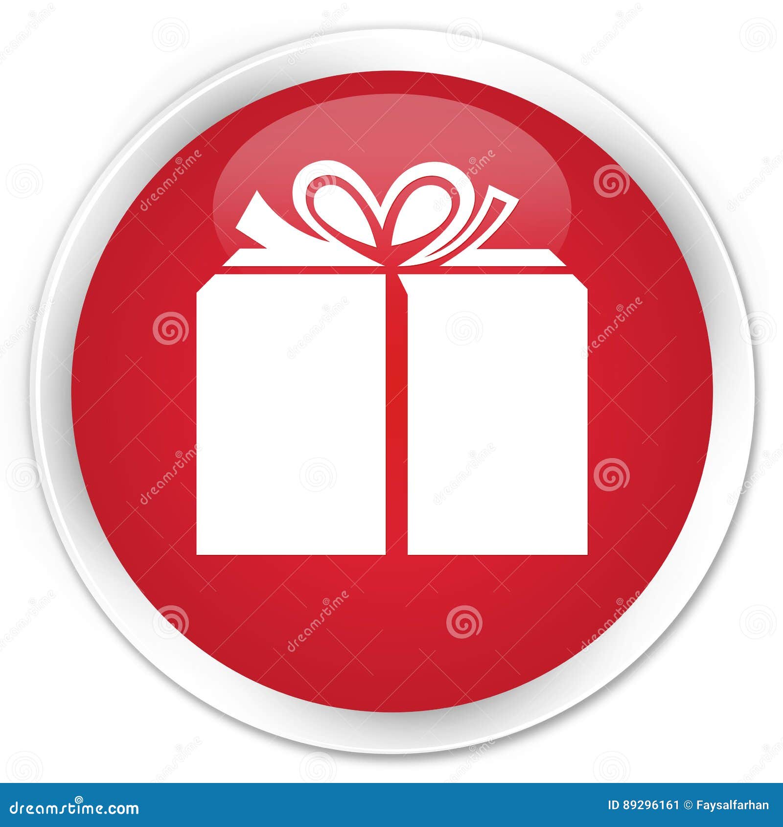 Gift Box Icon Premium Red Round Button Stock Illustration ...