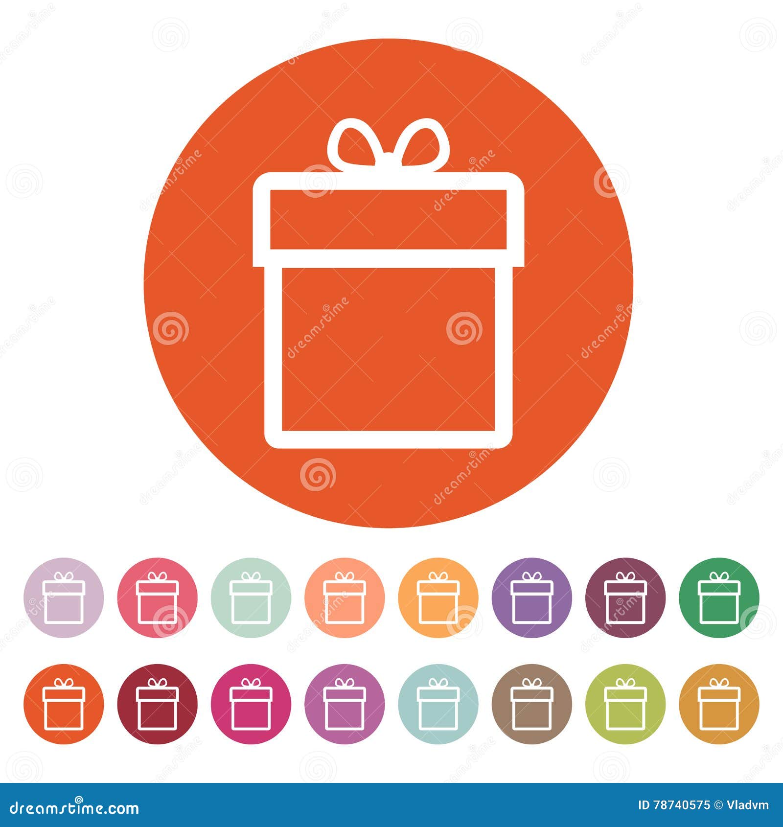Gift Box Icon. Present Symbol. Flat Stock Vector - Illustration of ...