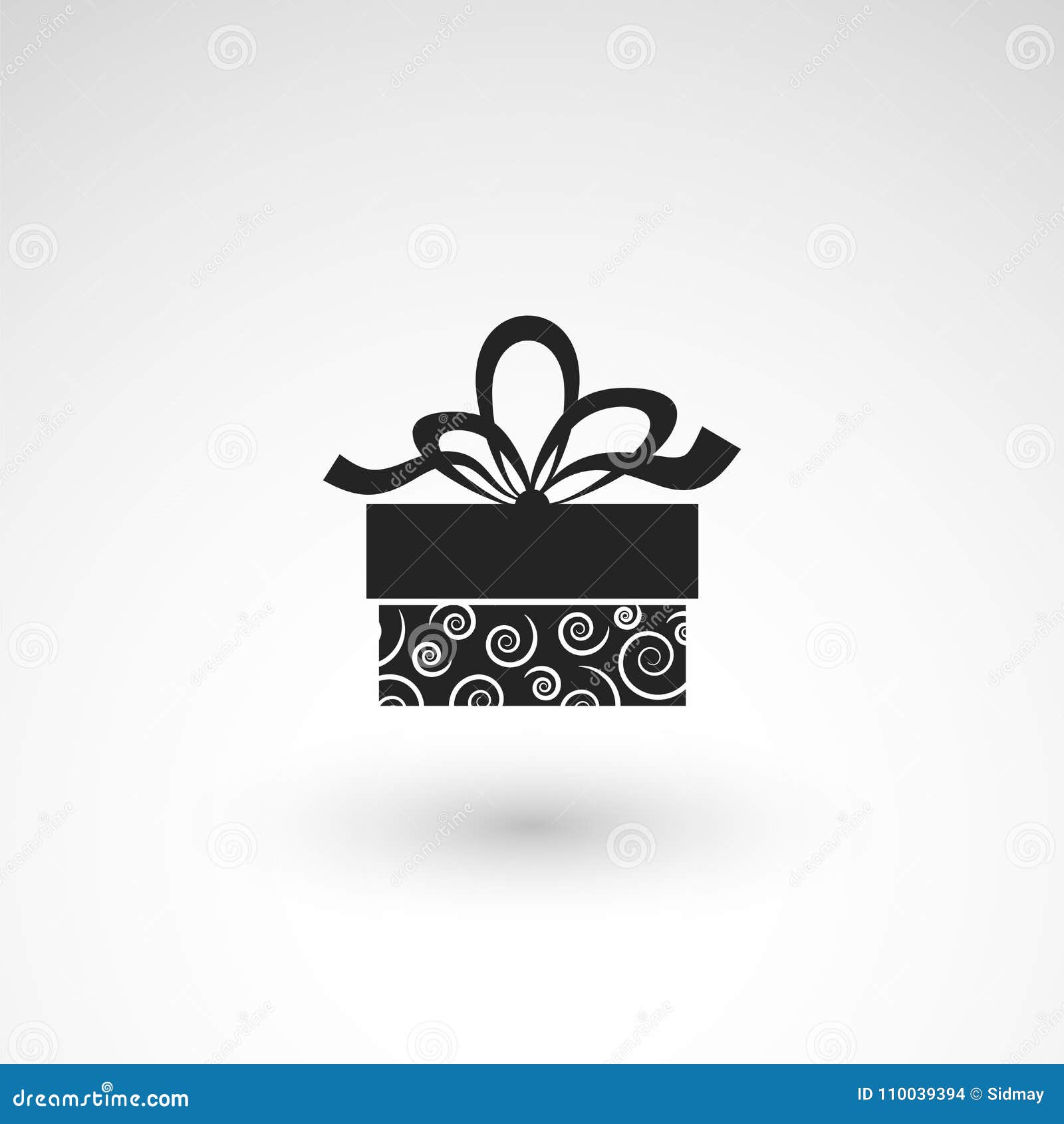 Gift Box Icon with Ribbon, Wrapping Pattern Design Stock Vector ...