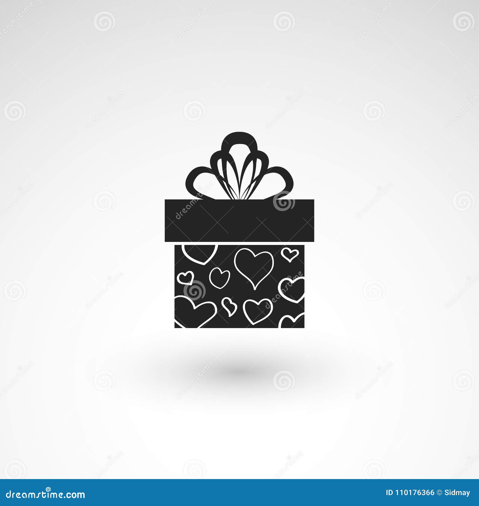 Gift Box Icon with Ribbon, Wrapping Pattern Design Stock Vector ...