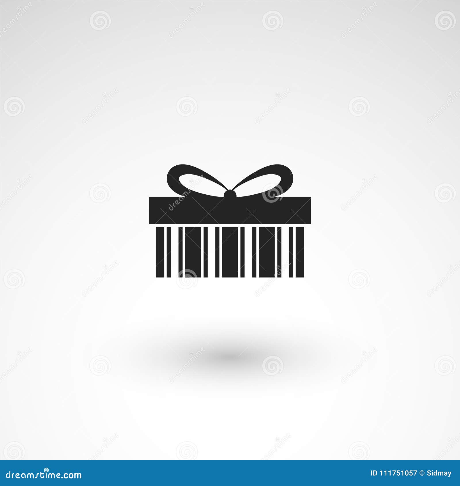 Gift Box Icon with Ribbon, Wrapping Pattern Design Stock Vector ...