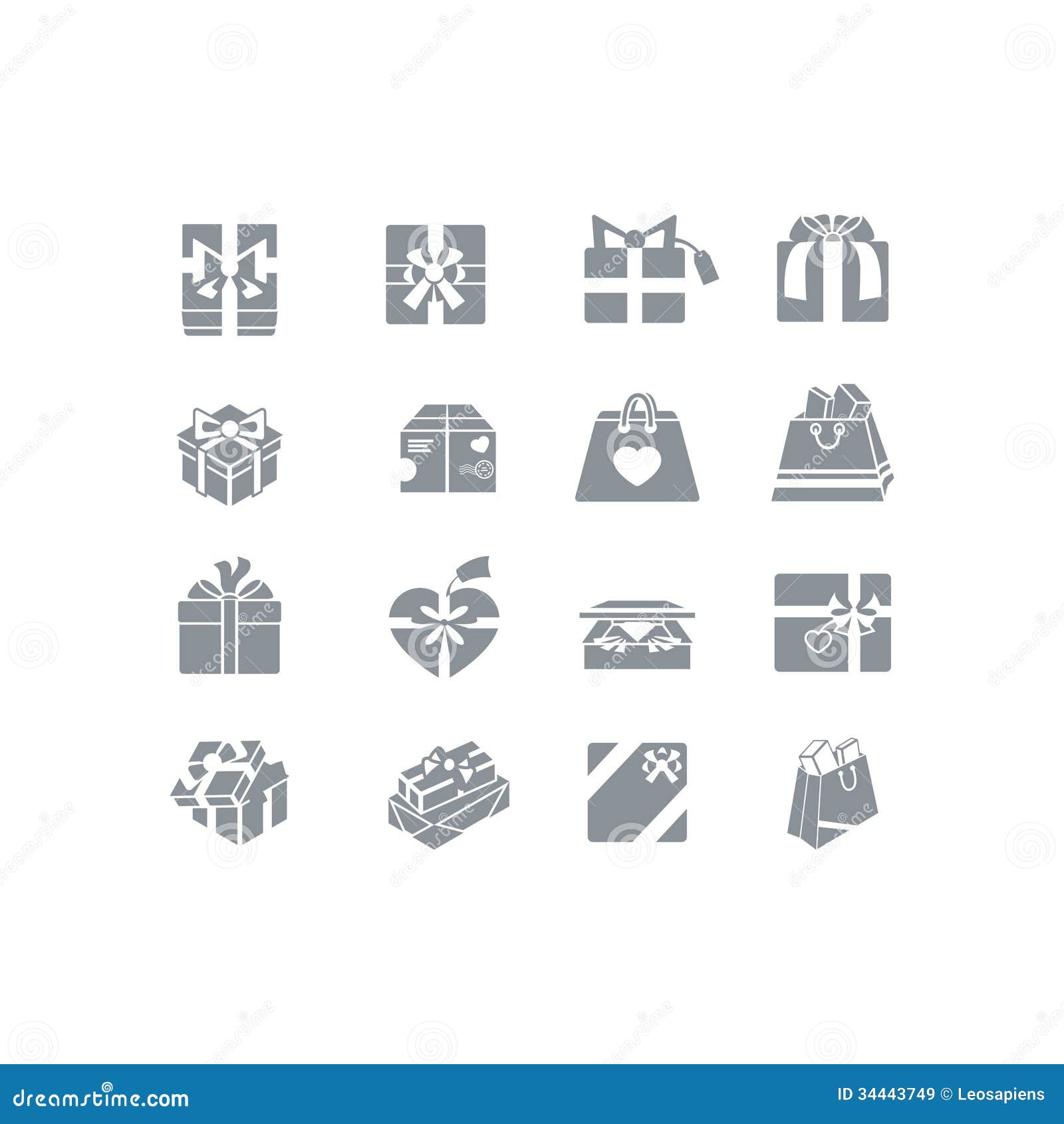 Gift box icon set stock vector. Illustration of ornament - 34443749