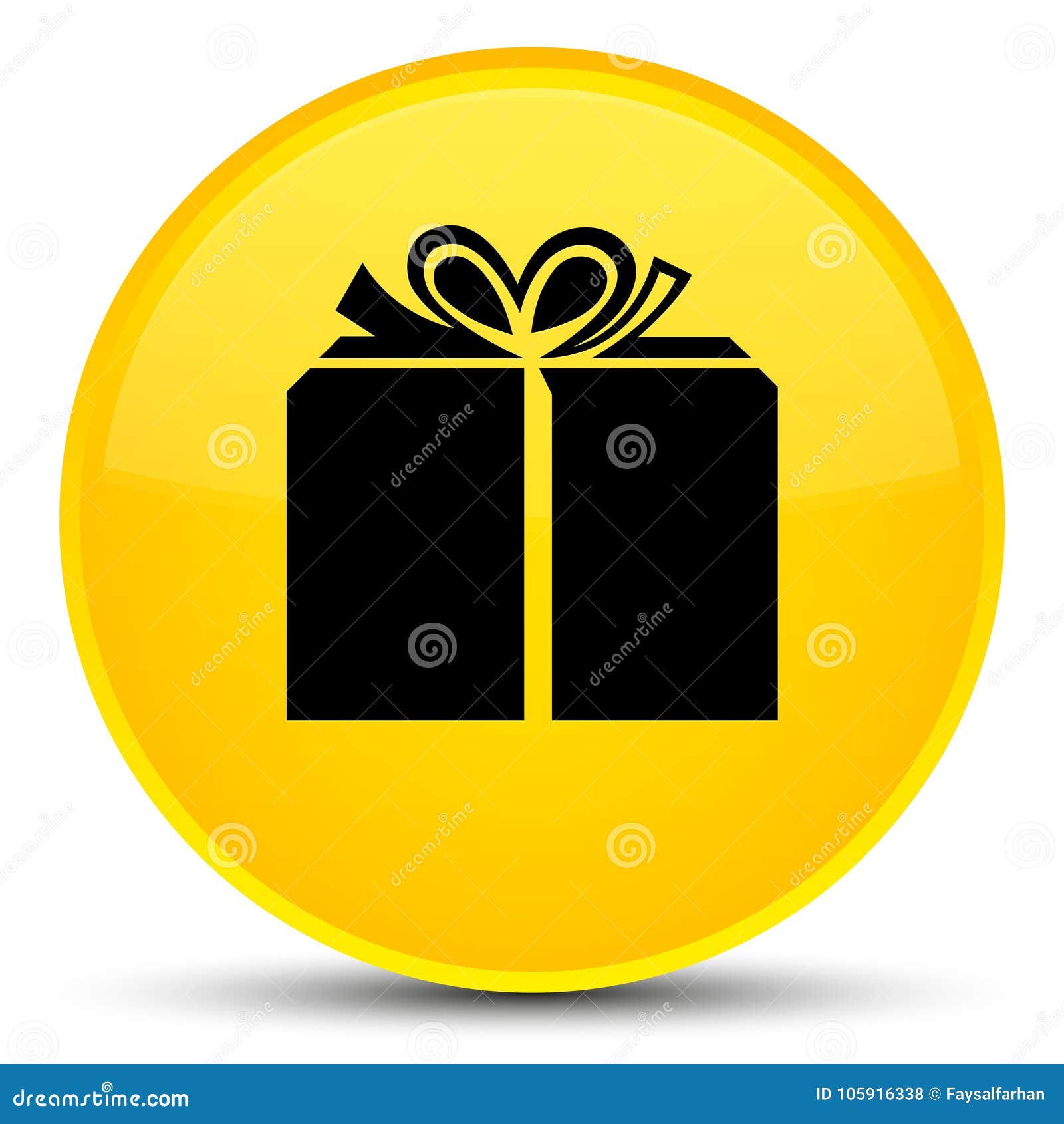 Gift Box Icon Special Yellow Round Button Stock Illustration ...