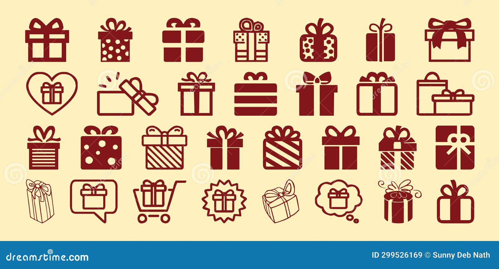 Gift Box Icons Collection Vector Illustrations. Stock Vector ...