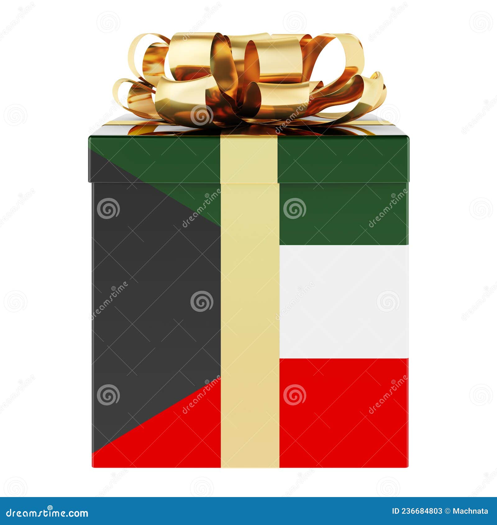 Gift Box with Kuwaiti Flag. Holiday in Kuwait, Concept Stock ...