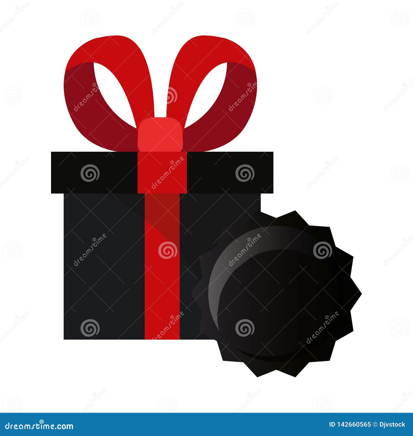 Gift Box Label on White Background Stock Vector - Illustration of ...