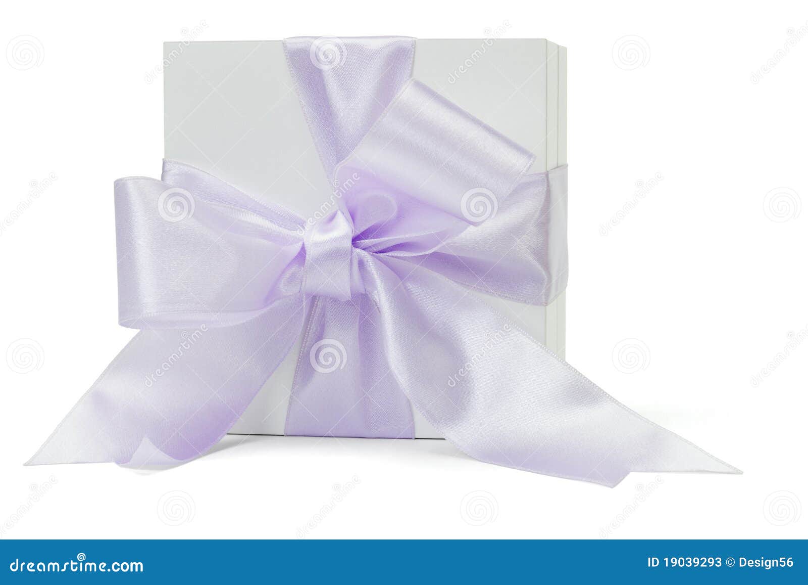 Gift Box with Large Purple Ribbon Stock Image - Image of container ...