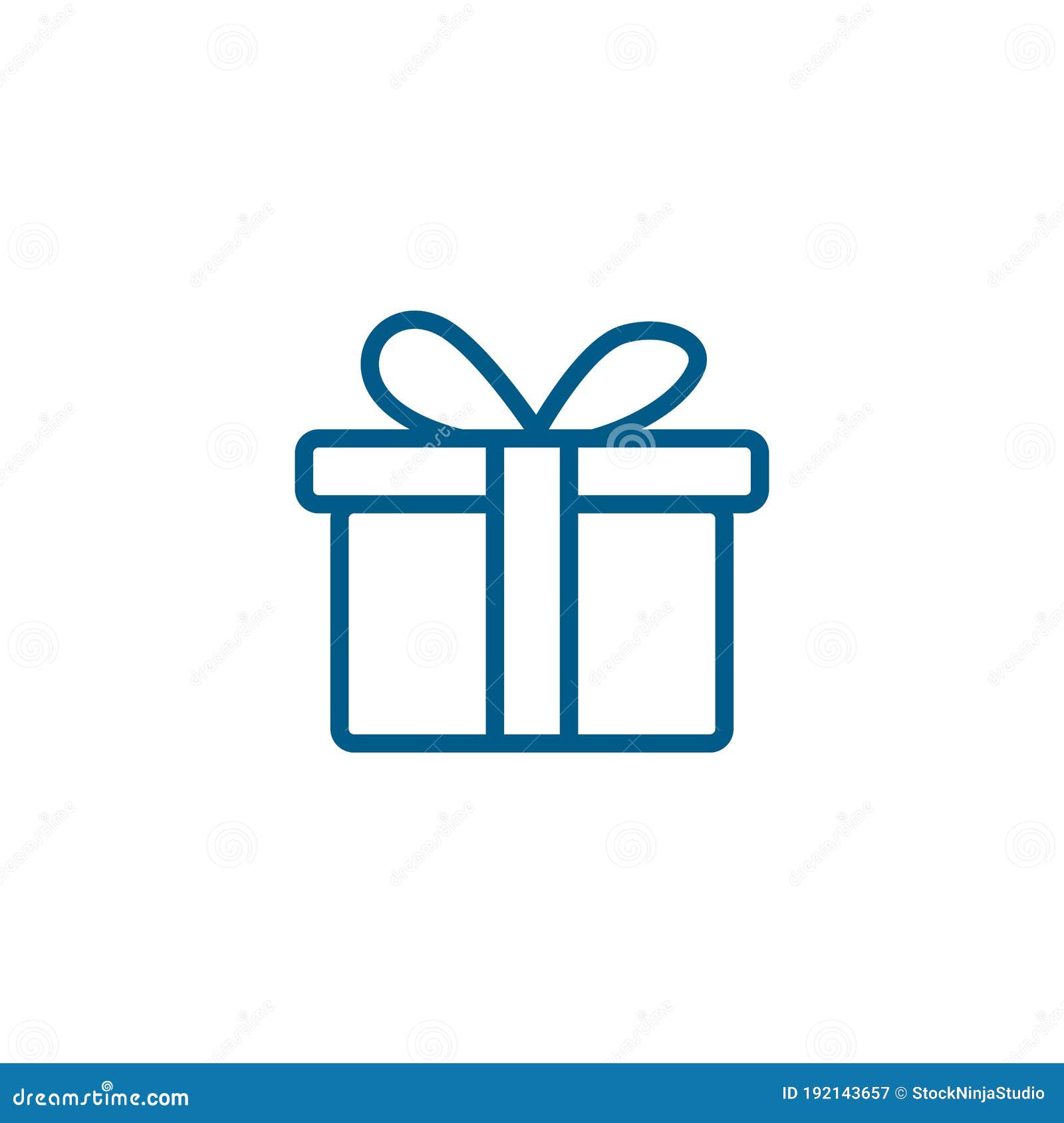 Gift Box Line Blue Icon on White Background. Blue Flat Style Vector ...