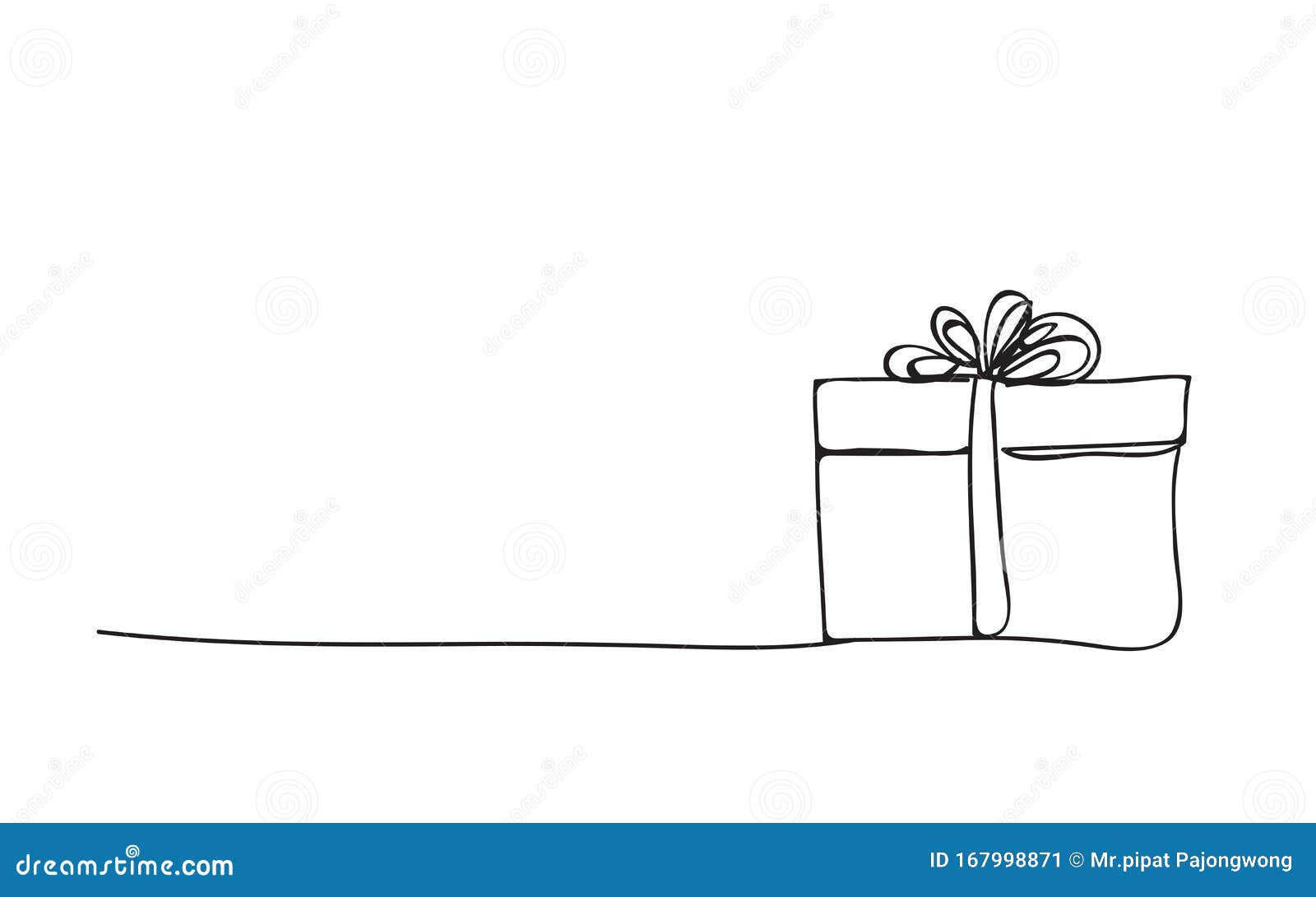 Gift Box , Line Drawing Style,vector Design Stock Illustration ...