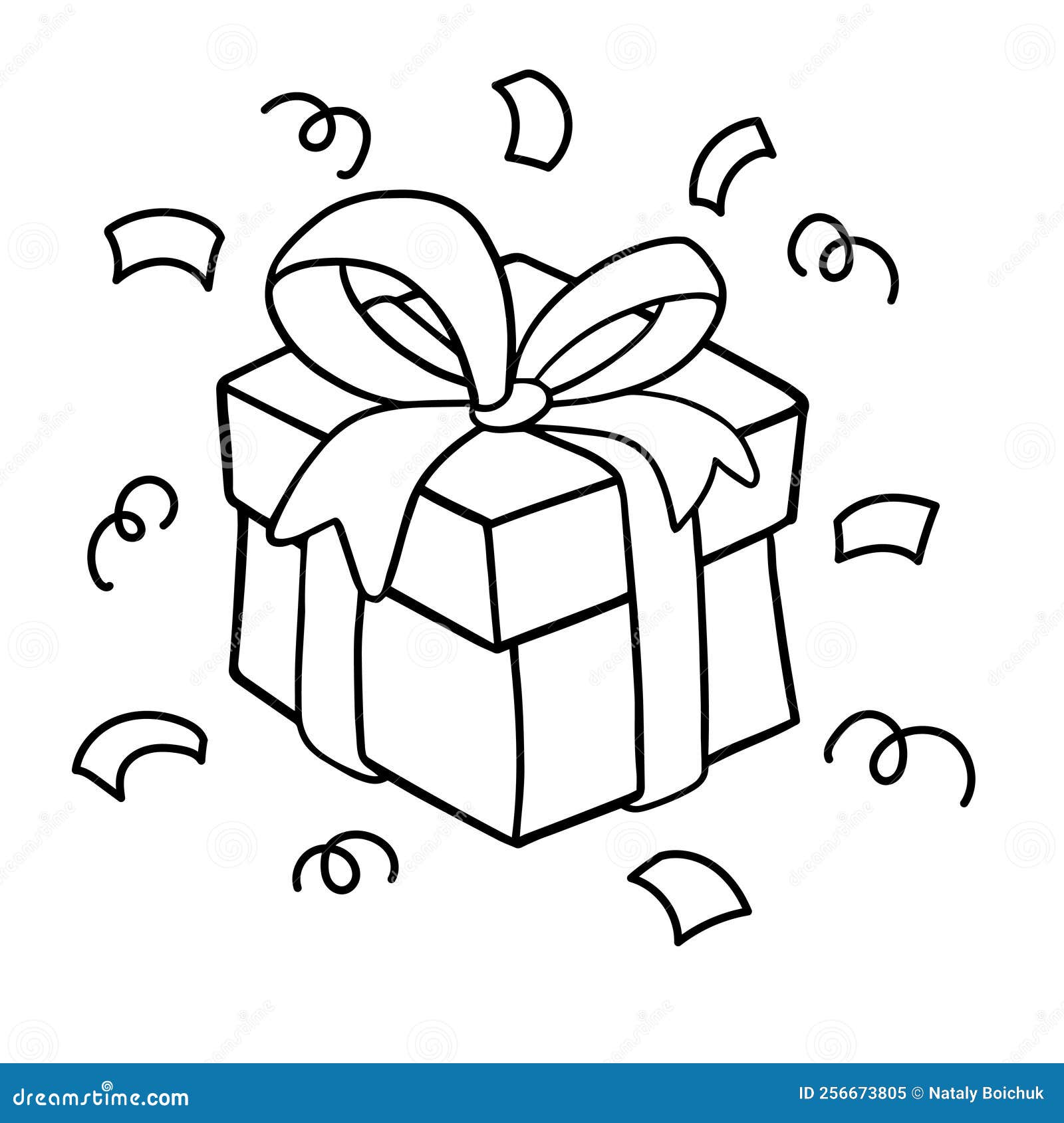 Gift Box a Lined Drawing. Vector Illustration Stock Vector ...
