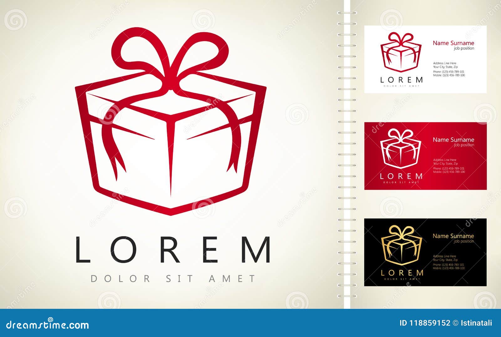 Gift box logo stock vector. Illustration of holiday - 118859152