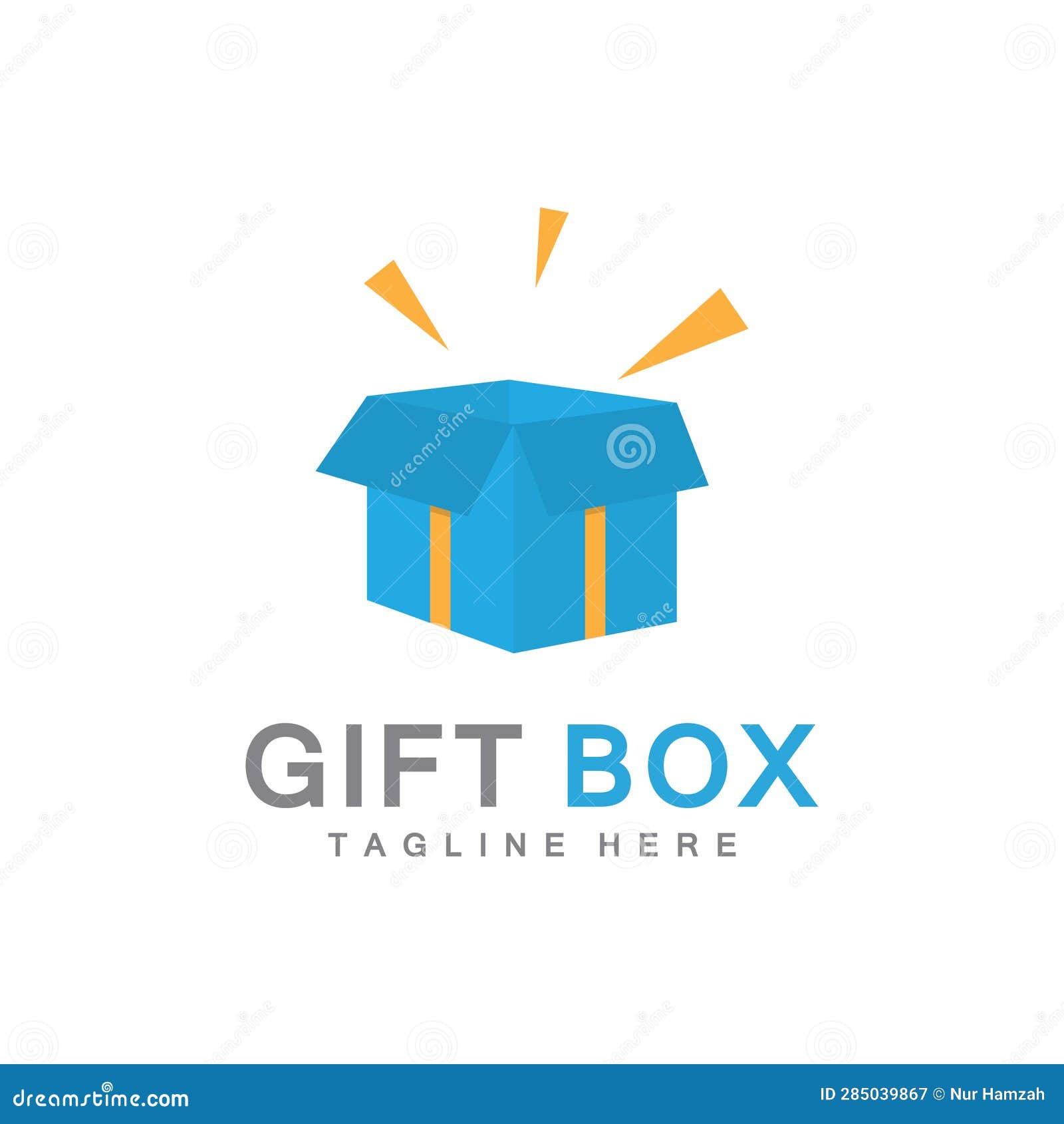 Gift Box Logo Template Isolated on White Background Stock Vector ...