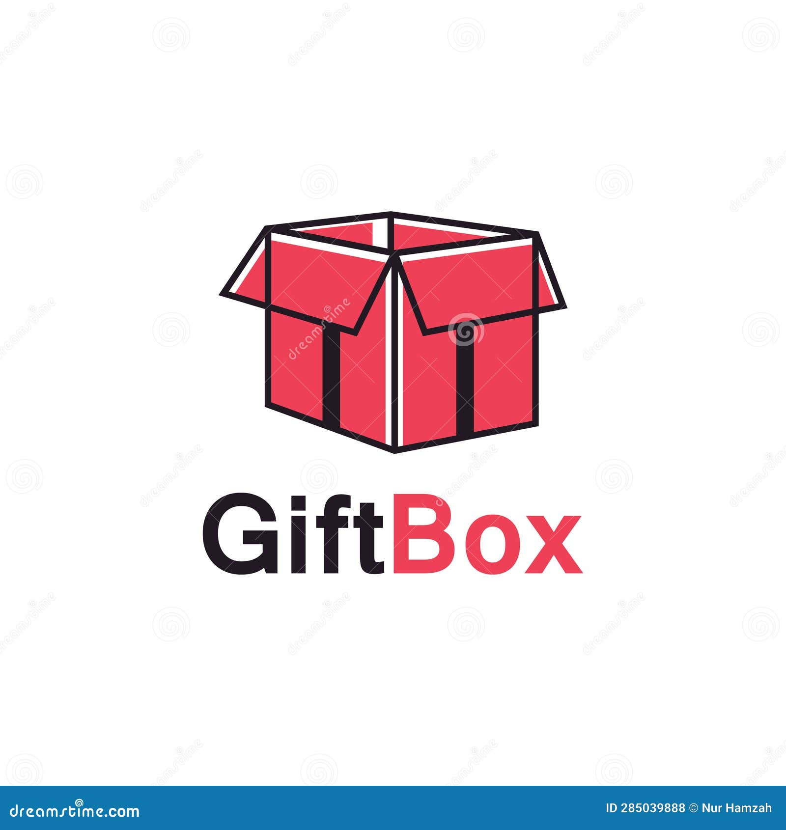 Gift Box Logo Template Isolated on White Background Stock Vector ...