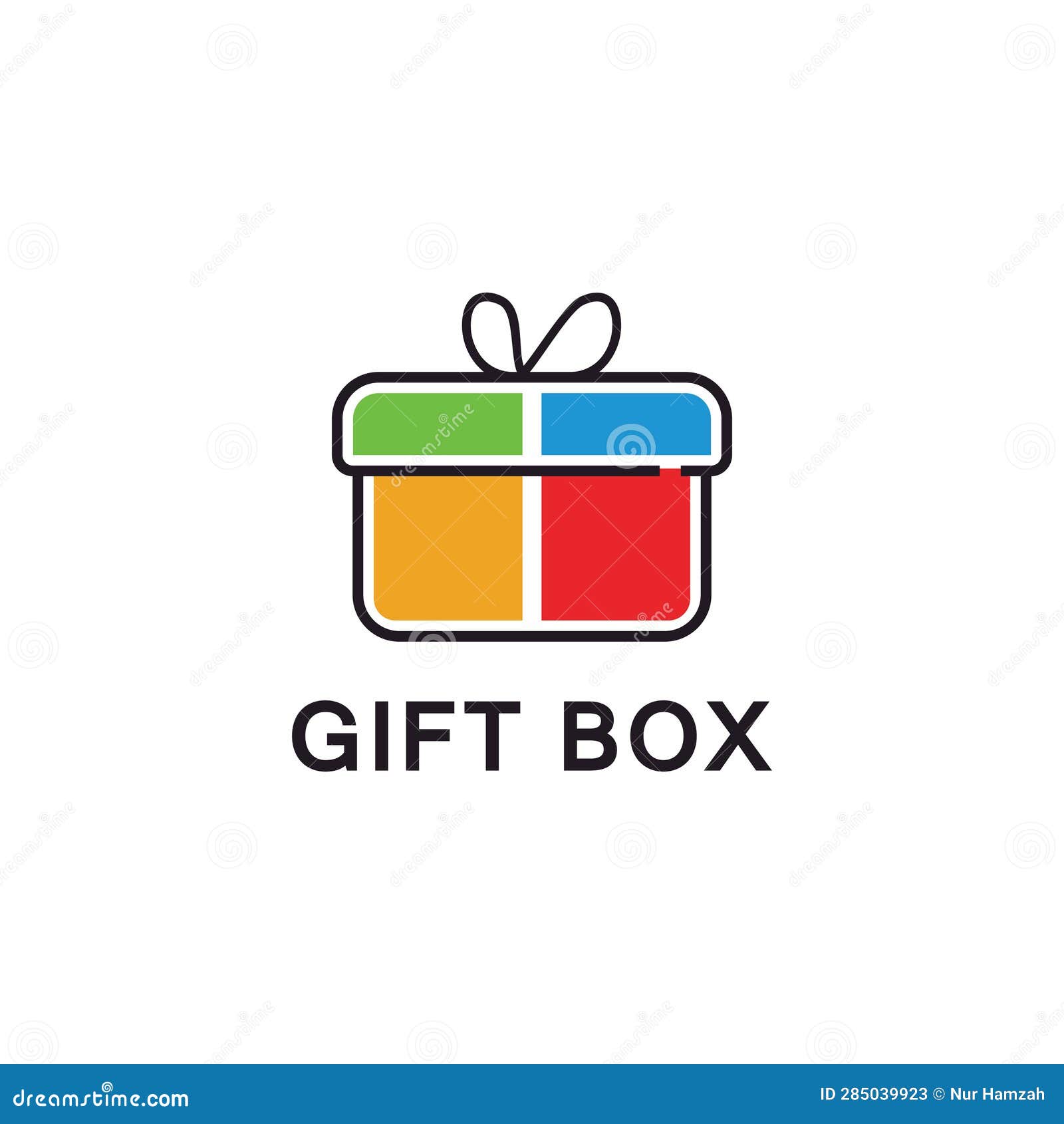 Gift Box Logo Template Isolated on White Background Stock Vector ...