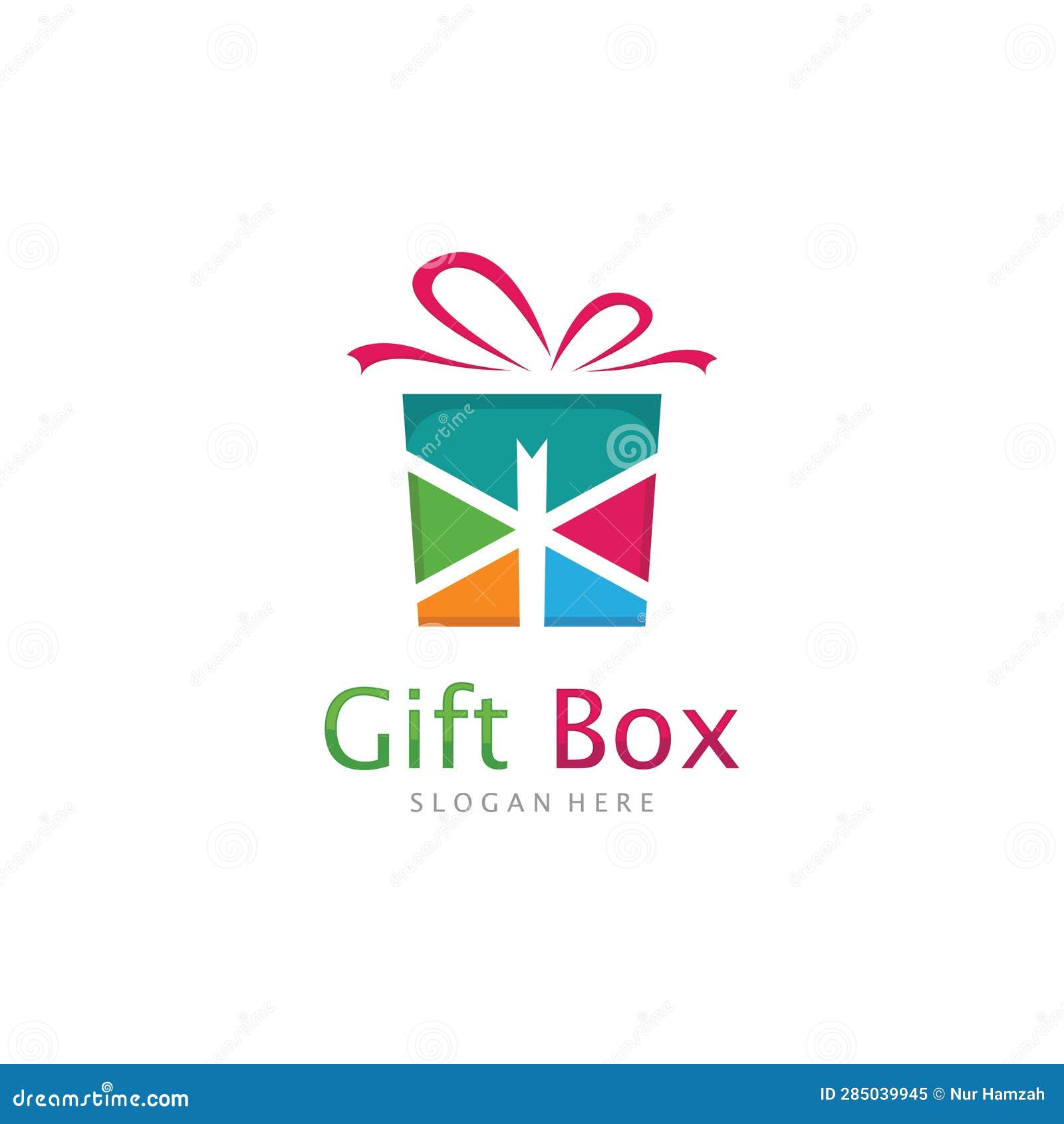 Gift Box Logo Template Isolated on White Background Stock Vector ...