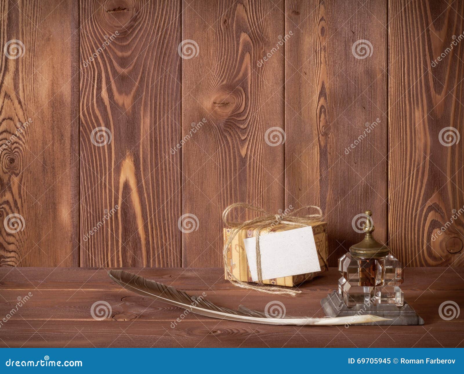 Gift Box Lying on the Table Stock Image - Image of inkstand, gift: 69705945