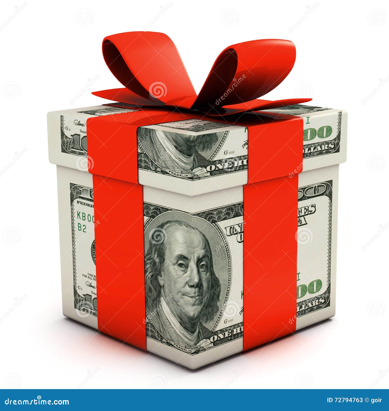 Gift Box Made of Dollar Banknotes Stock Illustration - Illustration of ...