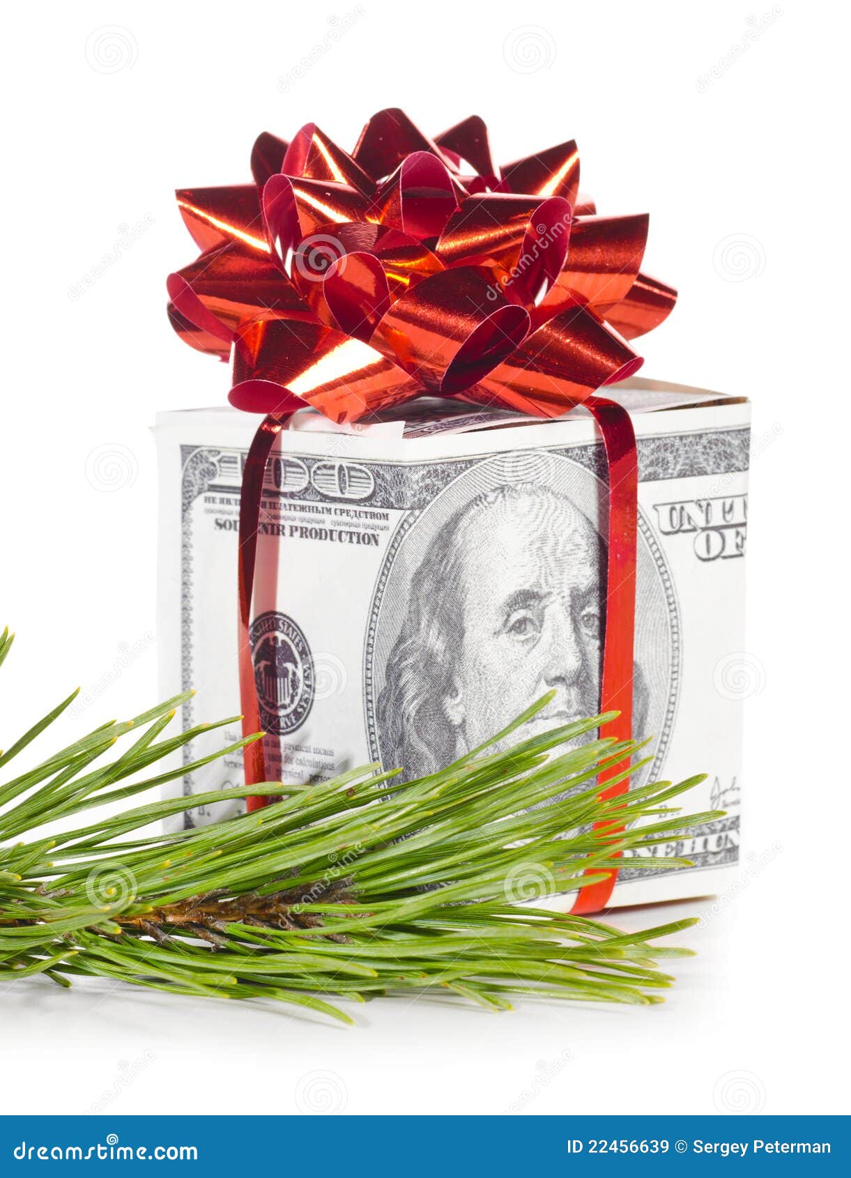 Gift box made of dollars stock image. Image of decor - 22456639