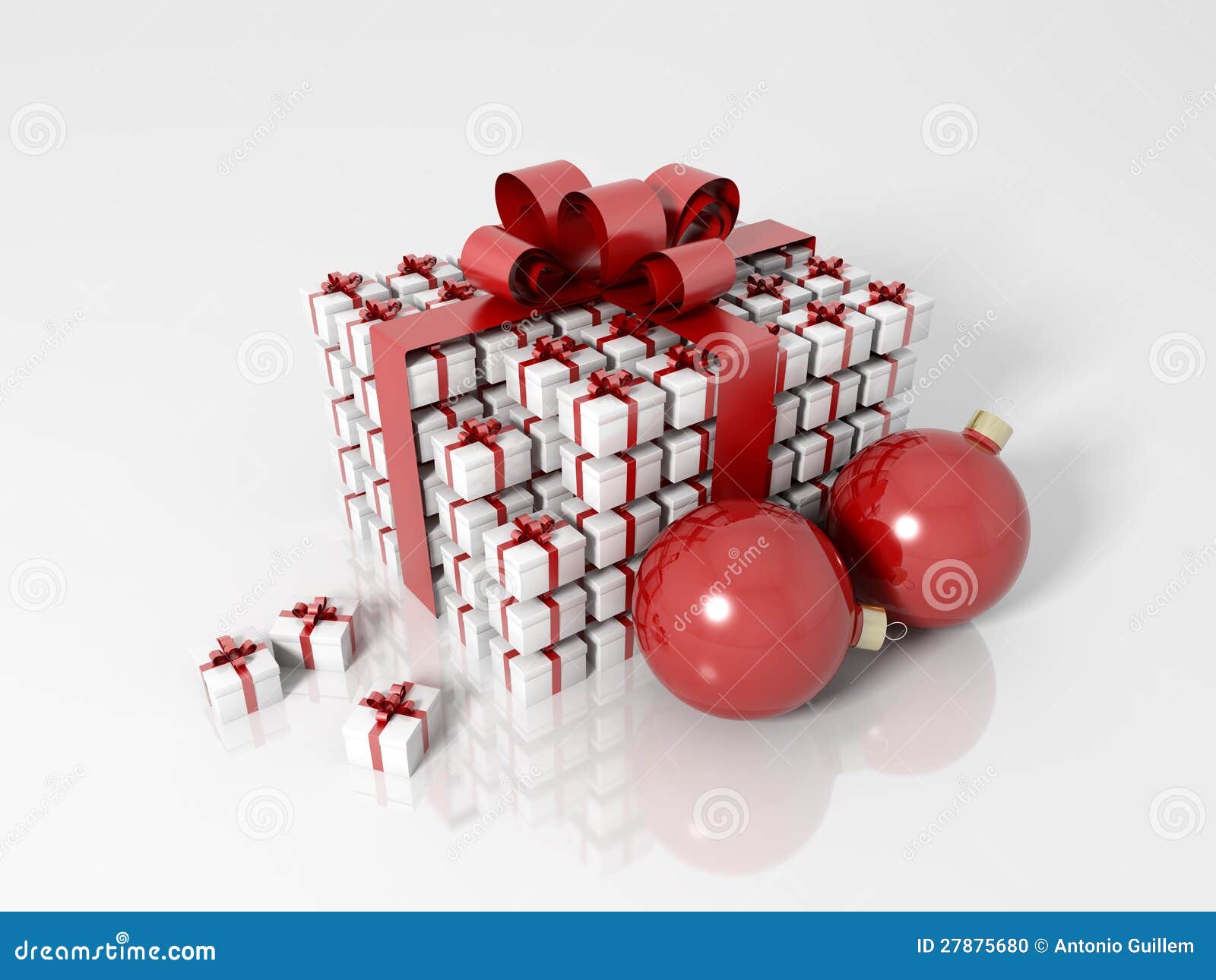 Gift Box Made of a Lot of Little Gift Boxes Stock Illustration ...