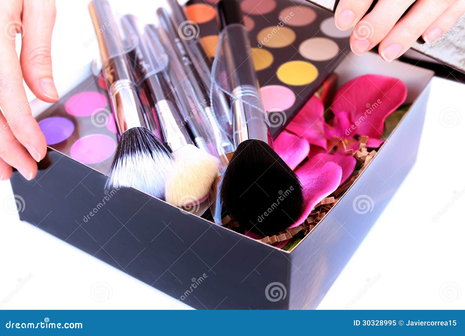 Gift Box with Makeup Inside Stock Image - Image of celebrations, studio ...