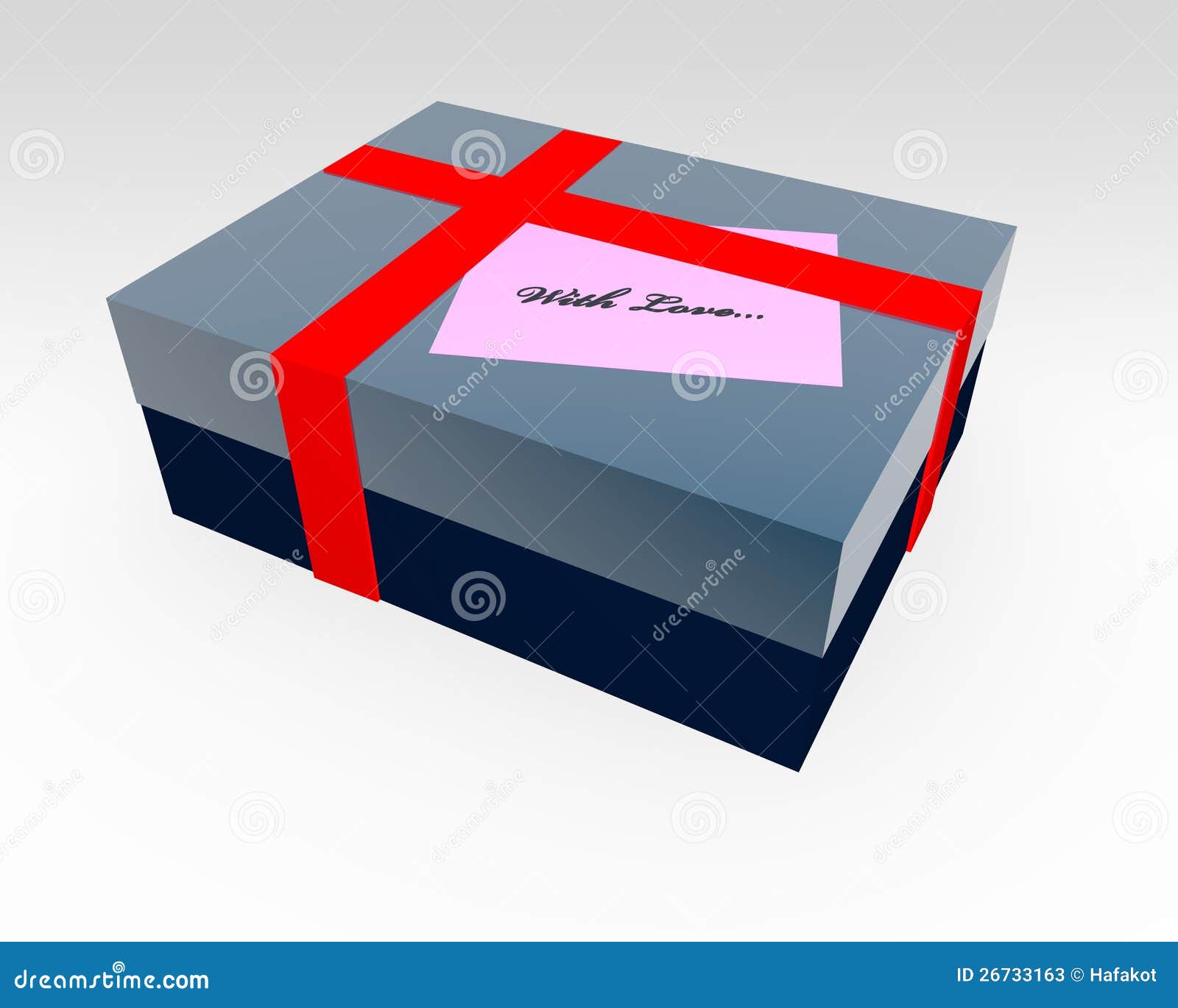 Gift box with message tag stock illustration. Illustration of pink ...