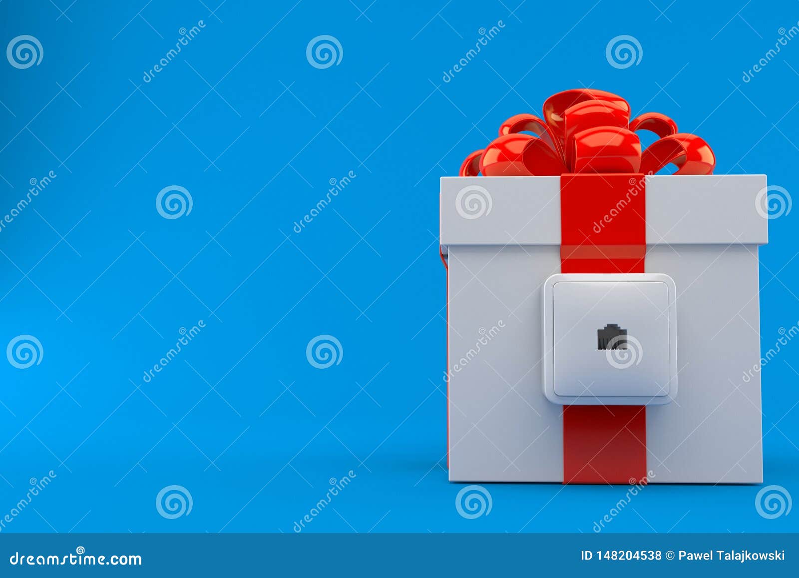 Gift Box with Network Socket Stock Illustration - Illustration of ...