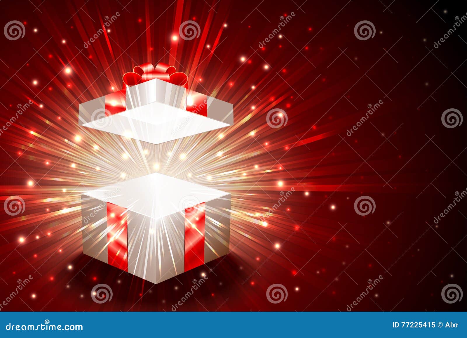 Gift Box Open Explosion Firework Magic Light Shine Background Christmas ...