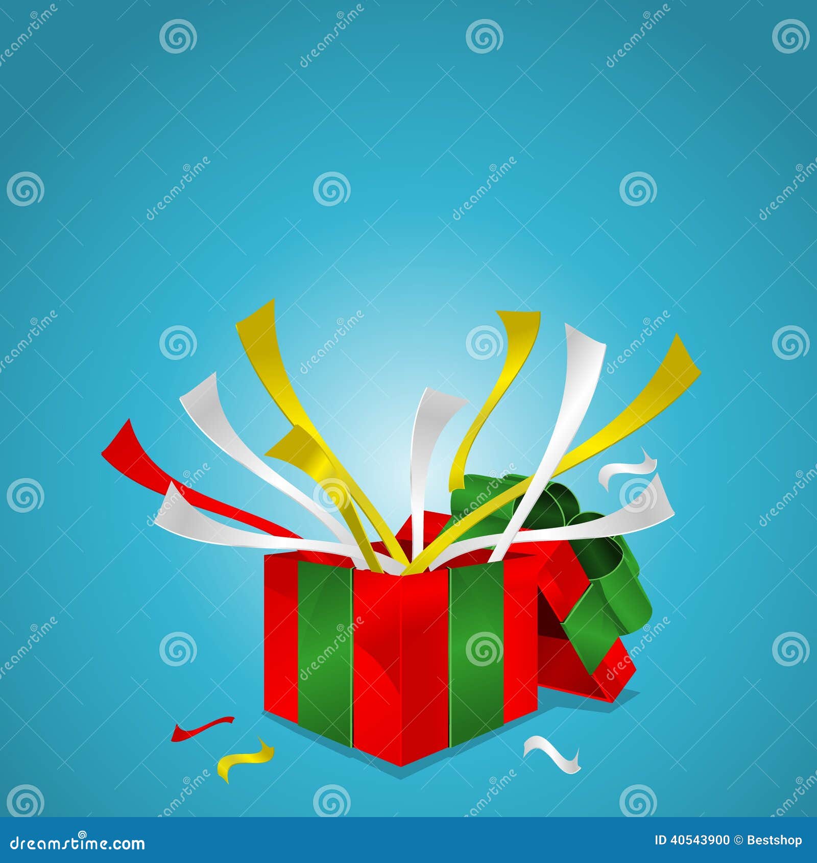 Gift box open (ribbon) stock vector. Illustration of multi - 40543900