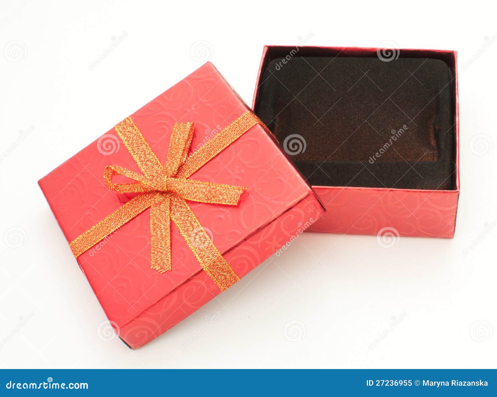 Gift Box Opened with Space for Card Stock Image - Image of open, shiny ...