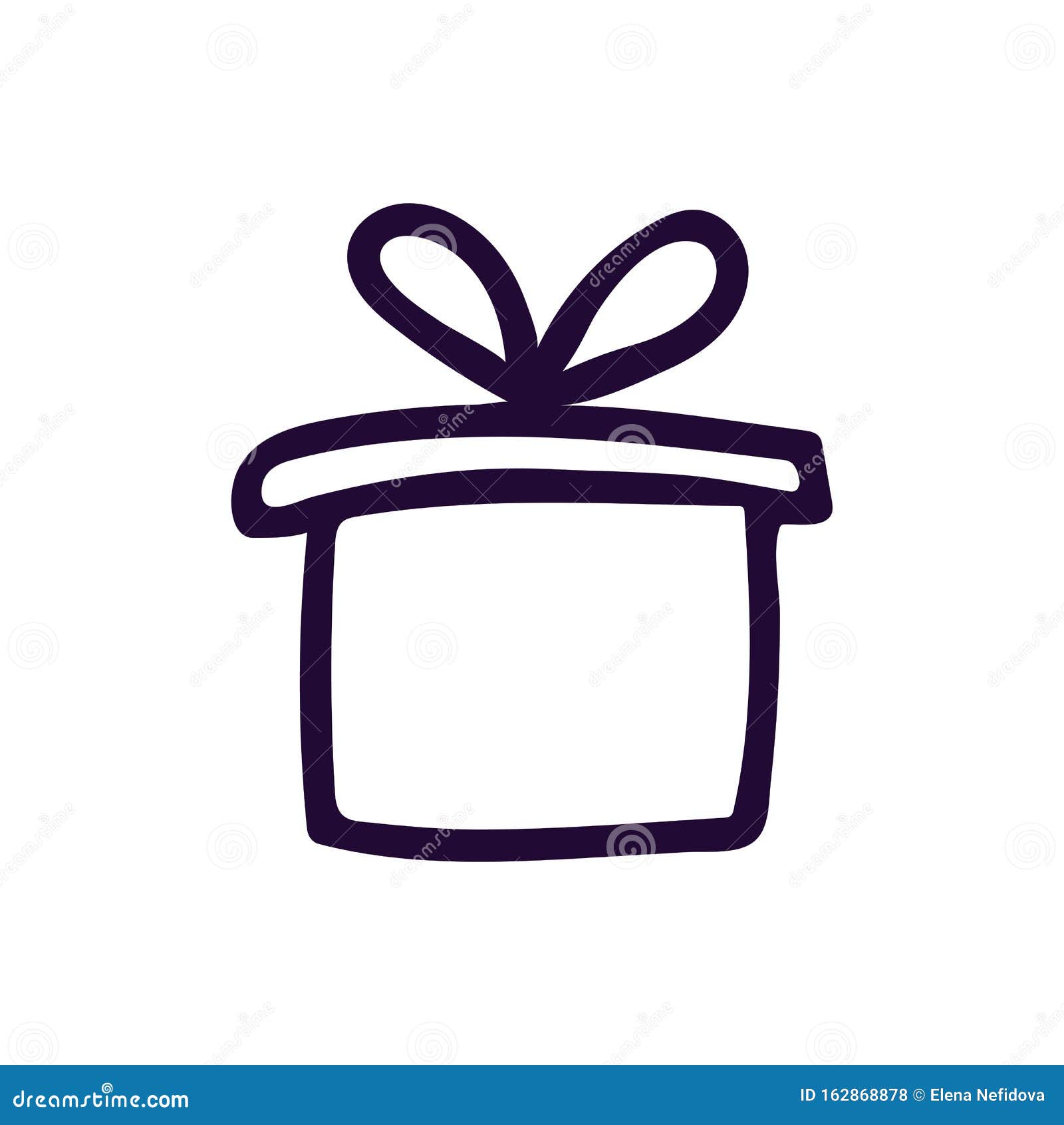 Gift Box Outline Icon on White Background Vector Illustration Stock ...