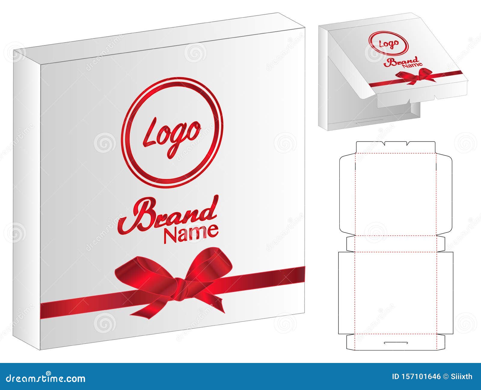 Gift Box Packaging Die Cut Template Design. 3d Mock-up Stock Vector ...