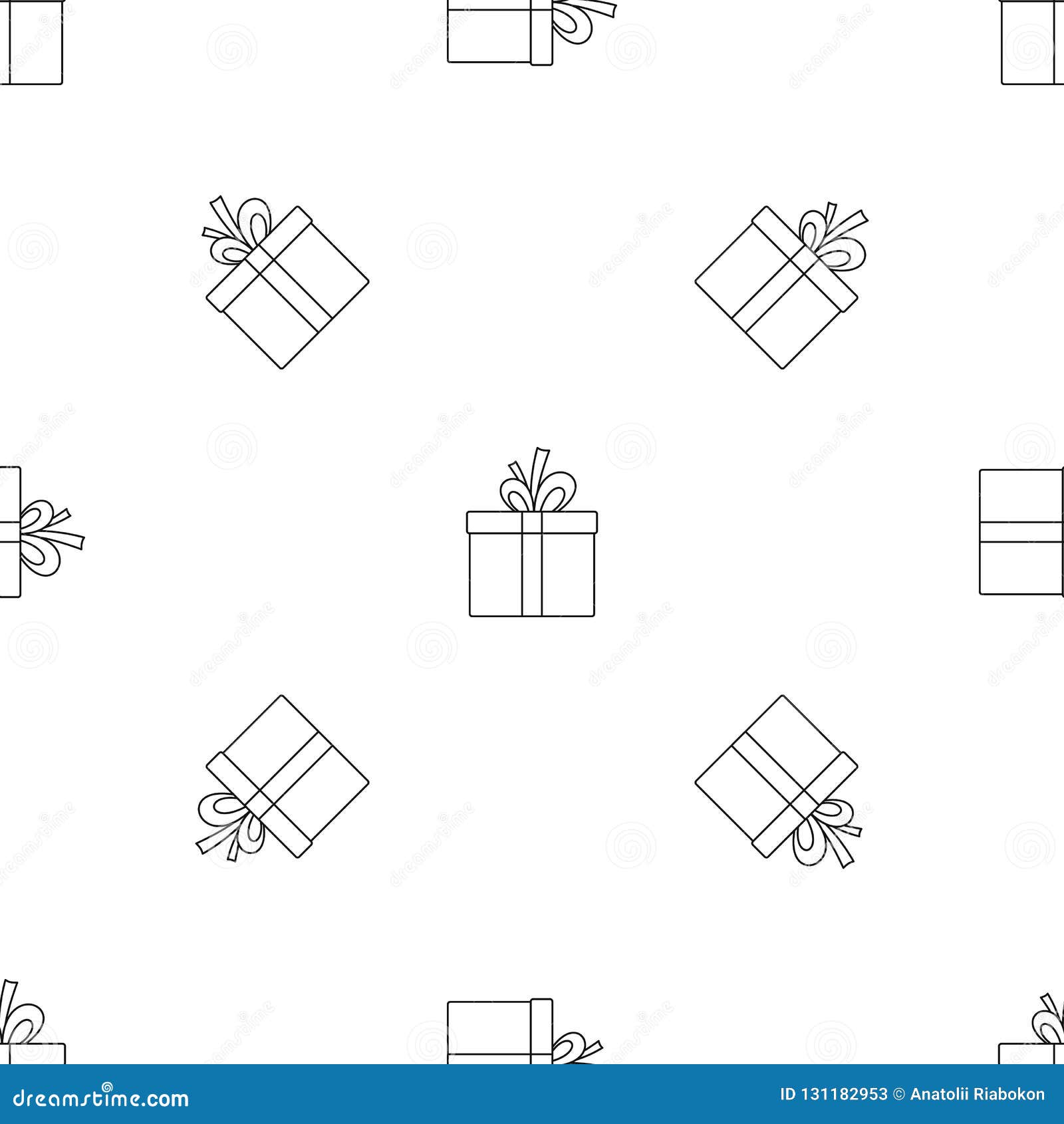 Gift Box Pattern Seamless Vector Stock Vector - Illustration of outline ...
