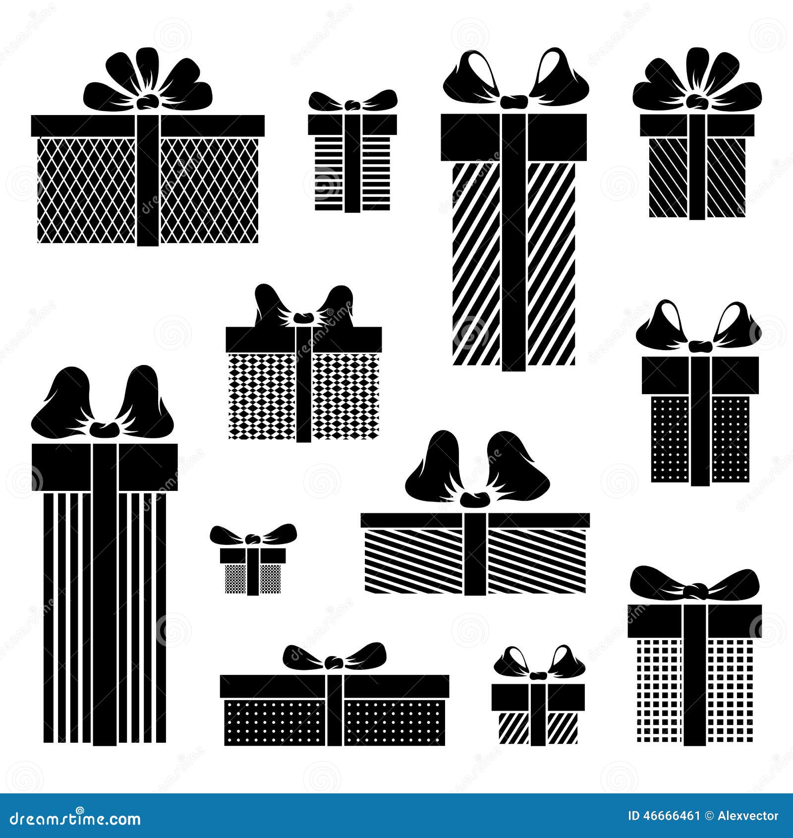 Gift Box Pictograms on White Background. Stock Vector - Illustration of ...