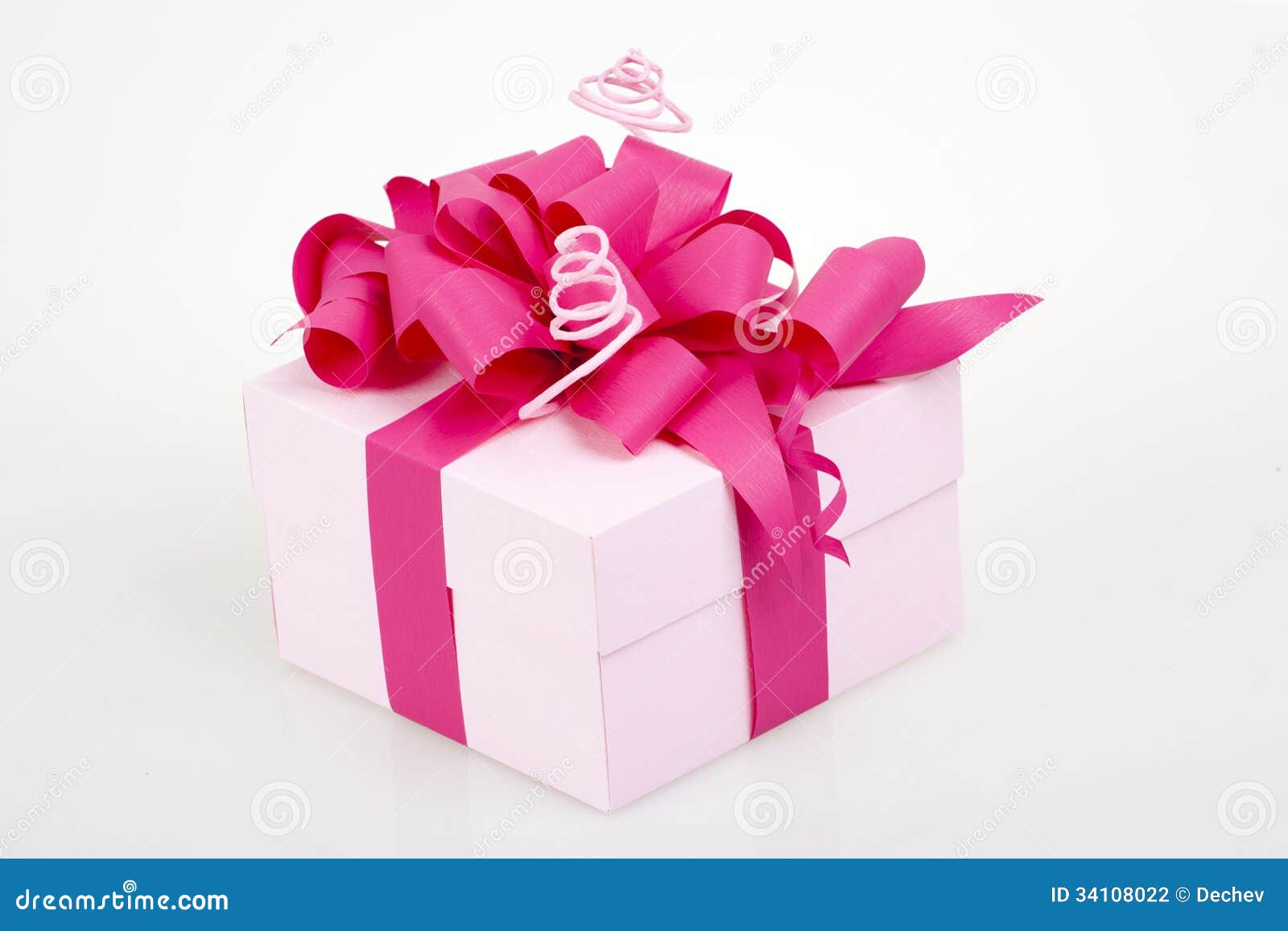 Gift box with pink ribbon stock photo. Image of element - 34108022