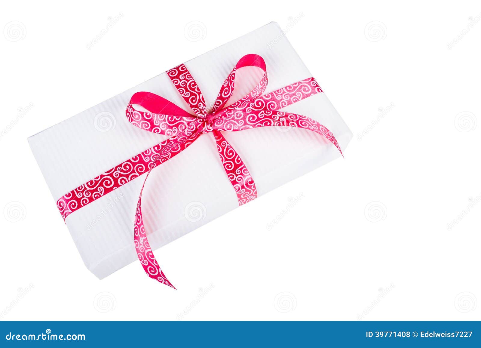 Gift box with pink ribbon stock photo. Image of pink - 39771408
