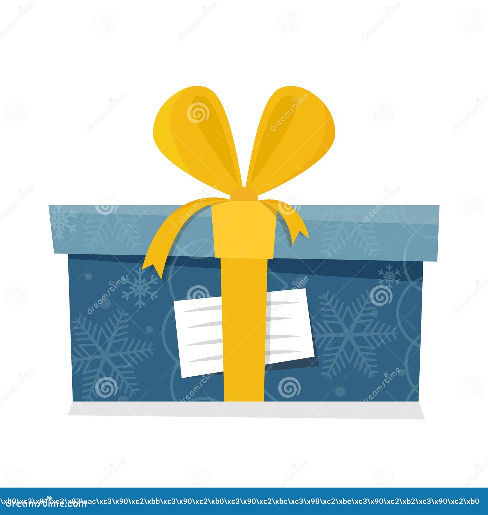 Gift Box with a Postcard. Vector Illustration in Flat Cartoon Style ...