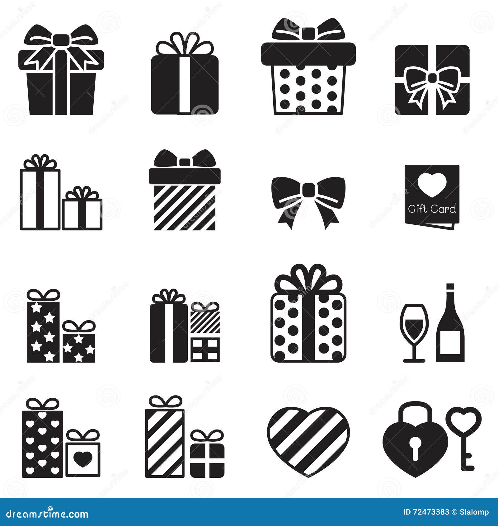 Gift Box & Present Icons Stock Vector - Illustration of party ...
