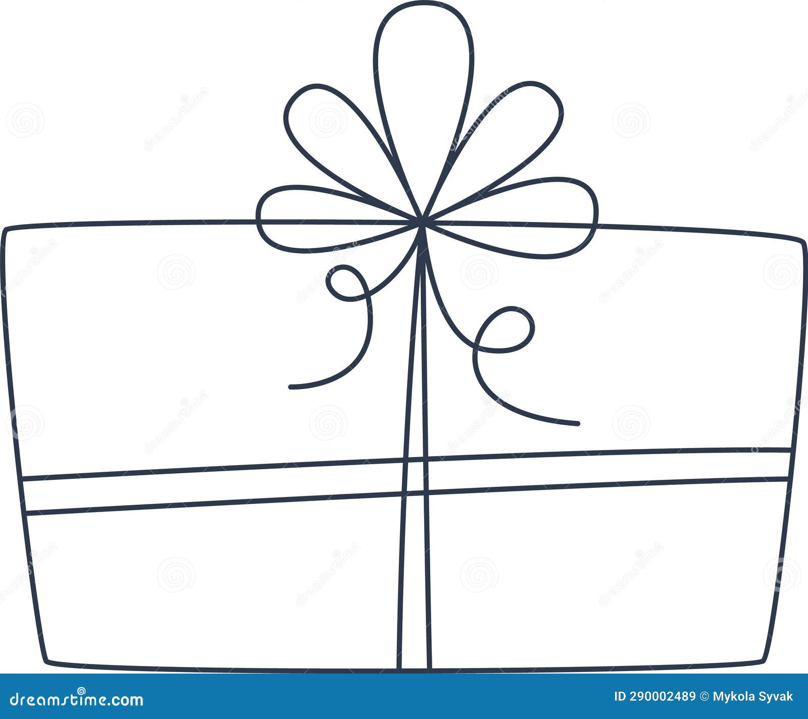 Gift Box Present Outline stock illustration. Illustration of sign ...
