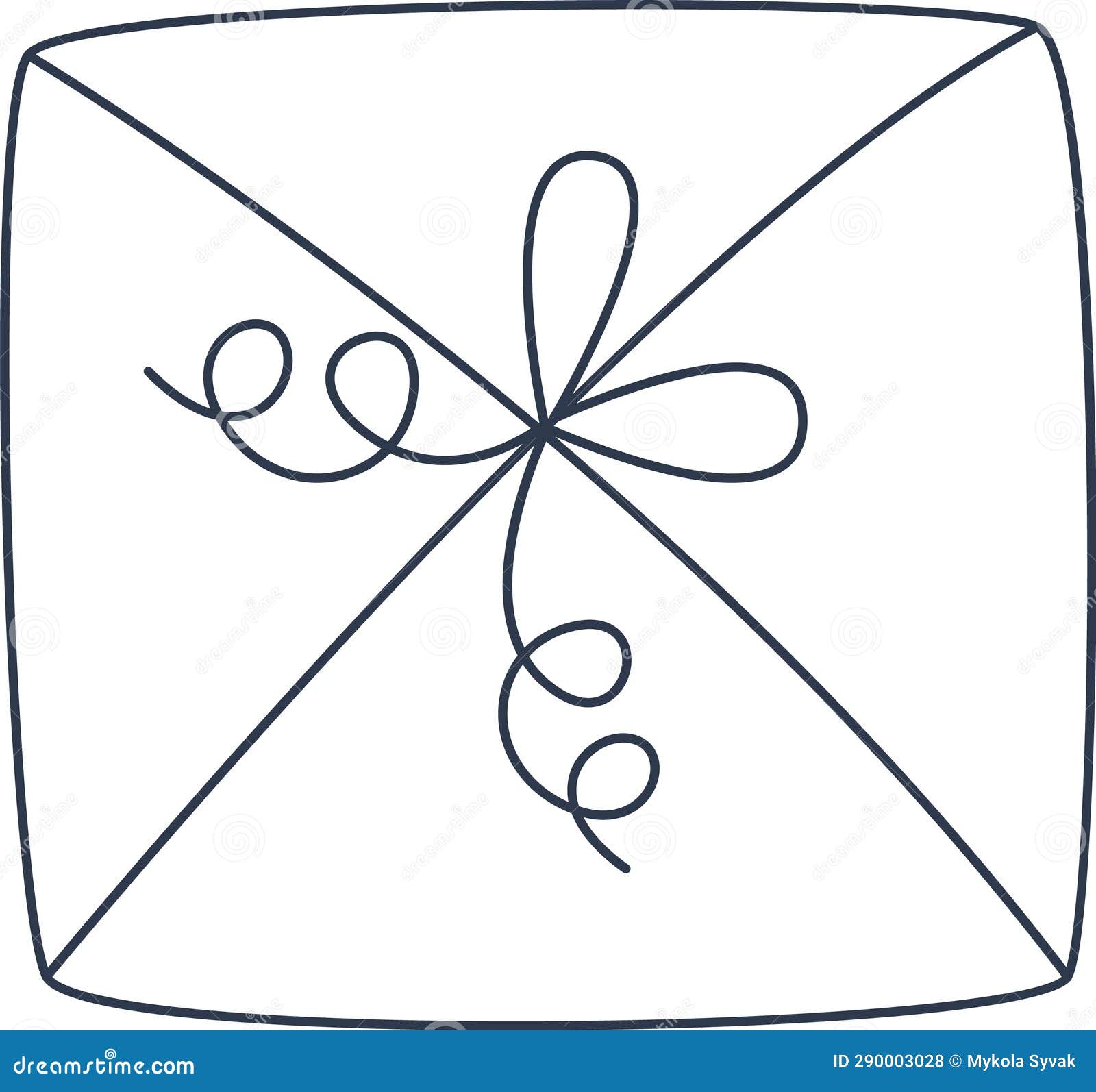 Gift Box Present Outline stock vector. Illustration of vector - 290003028