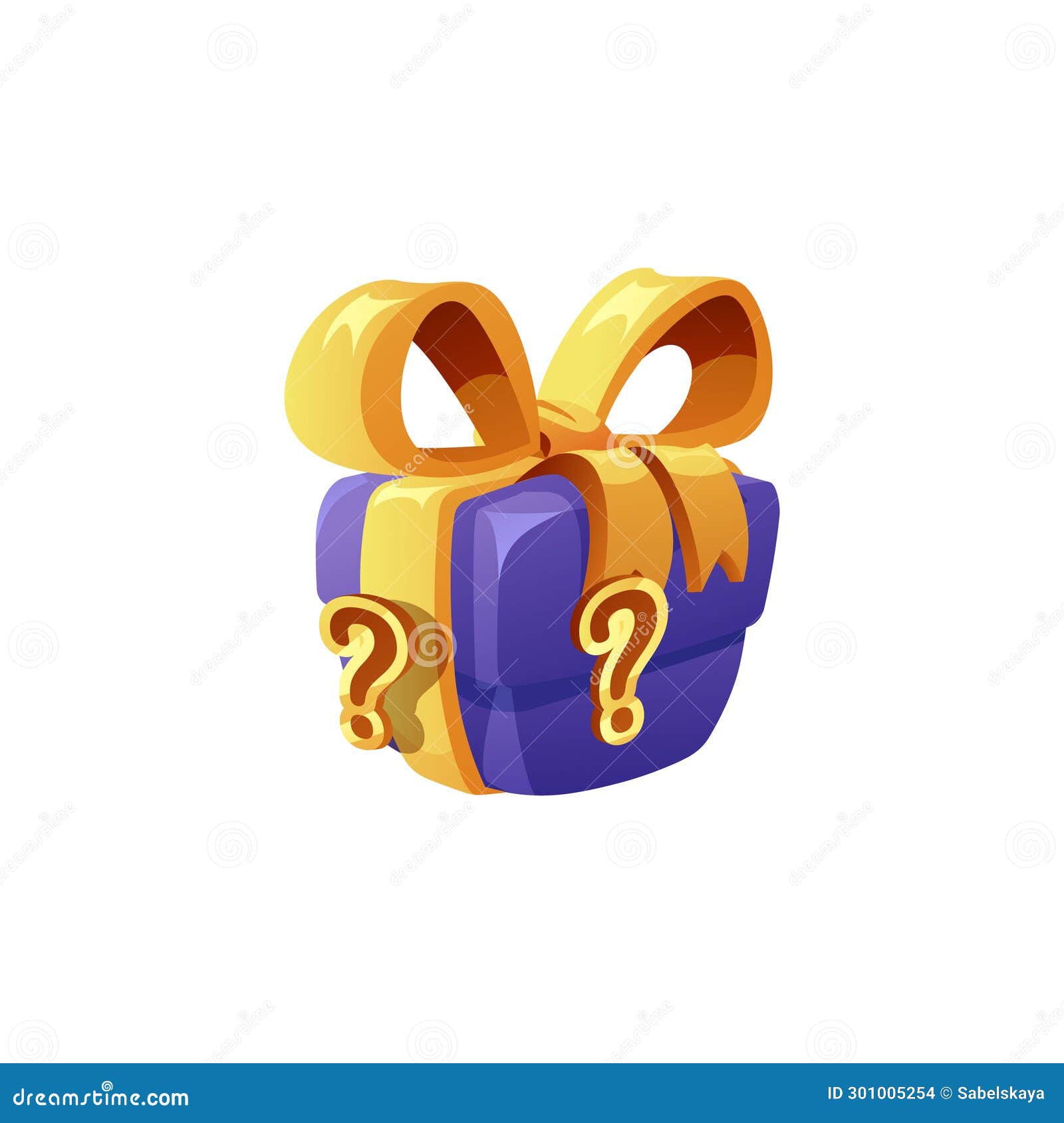 Gift Box with Question Mark, Cartoon Vector Reward Surprise Gift Box ...