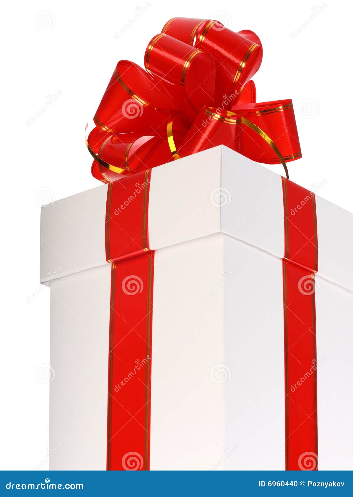 Gift box and red bow. stock photo. Image of packaging - 6960440