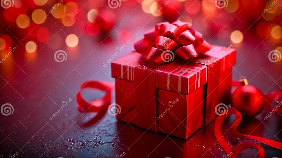 Gift box, red color stock illustration. Illustration of surprise ...