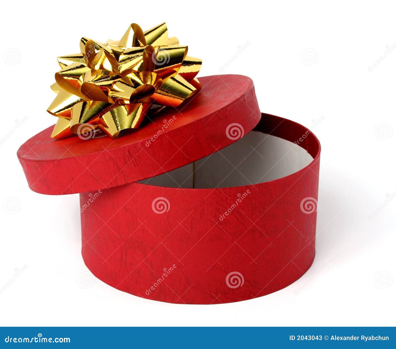 Gift Box of Red Color with a Golden Bow Stock Image - Image of purple ...