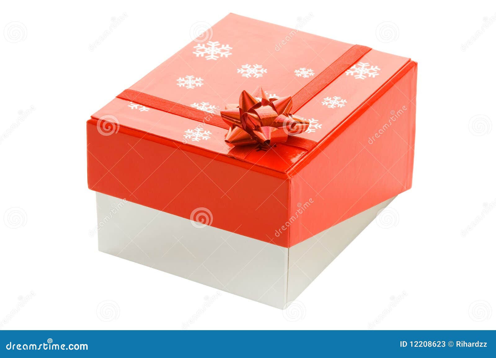 Gift box with red ribbon stock image. Image of shinny - 12208623