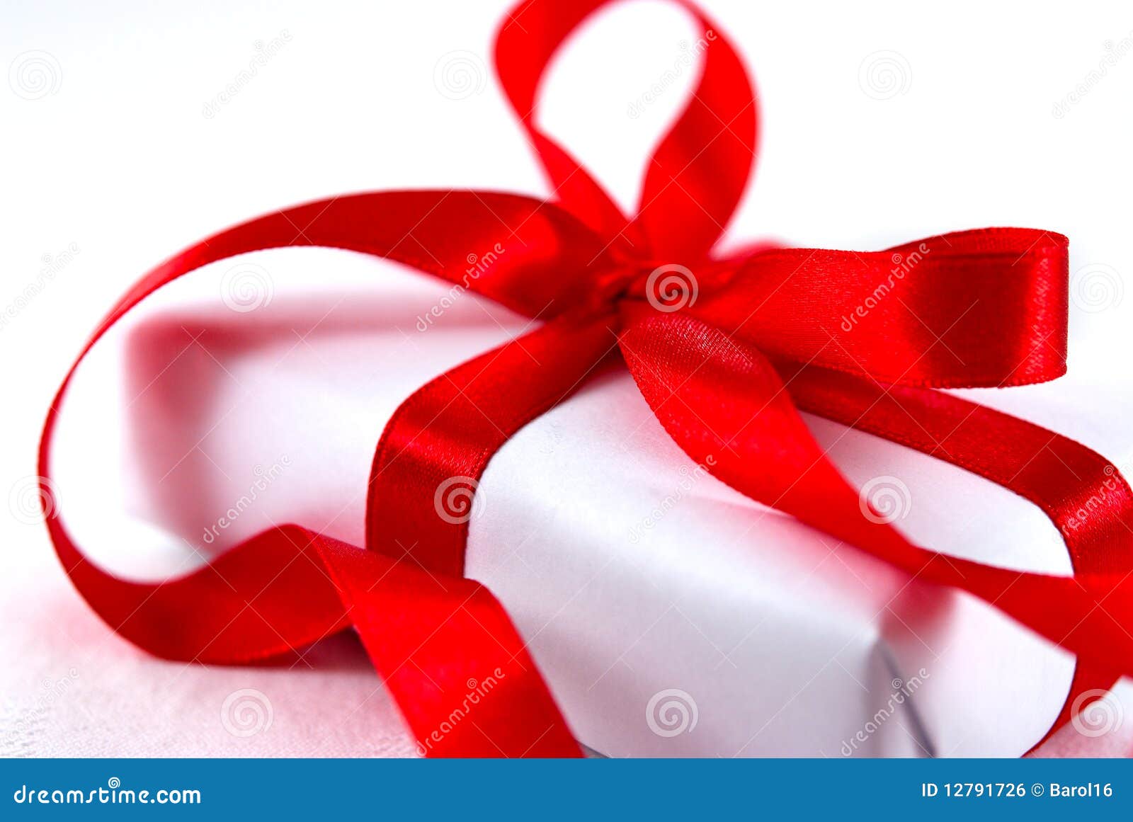 Gift box with red ribbon stock photo. Image of love, close - 12791726