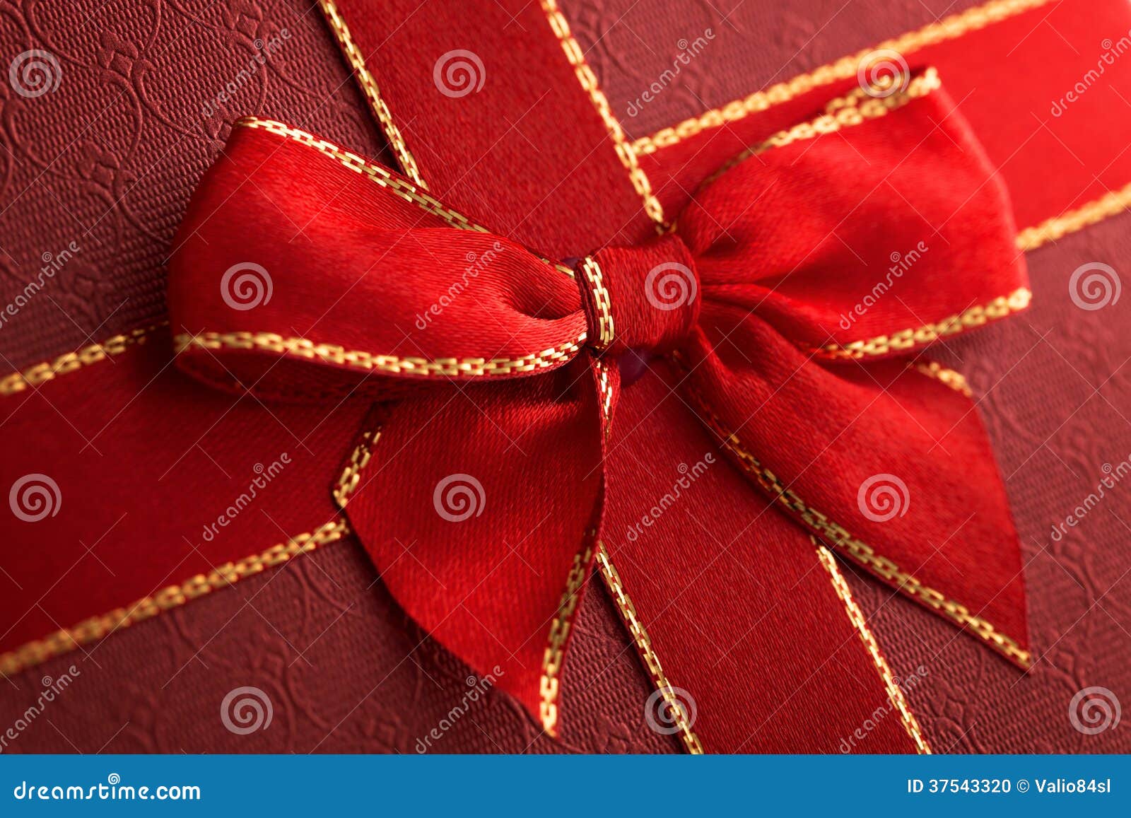 Gift box with red ribbon stock photo. Image of sale, love - 37543320